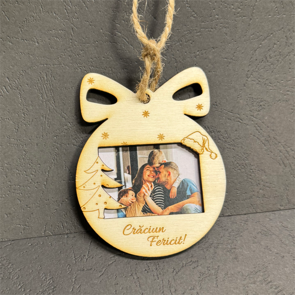 Set 10 Globuri din lemn cu poză - Office Plus